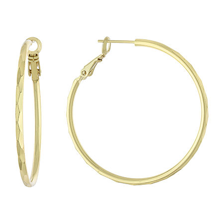 Click here for Silver Reflections 24K Gold Over Brass Hoop Earrin... prices