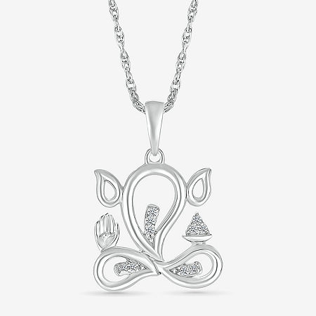 Click here for Lord Ganesha Womens Diamond Accent Natural White D... prices