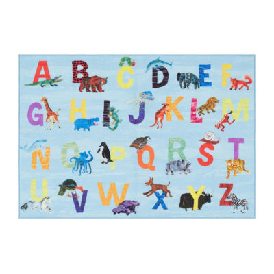 Eric Carle Elementary Alphabet Print Loomed Rectangular Indoor Accent ...
