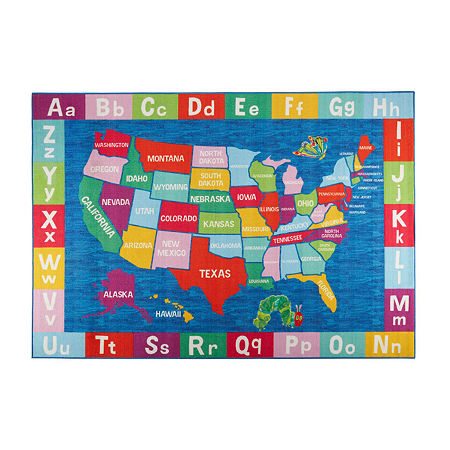Click here for Eric Carle Elementary USA Map Print Loomed Rectang... prices