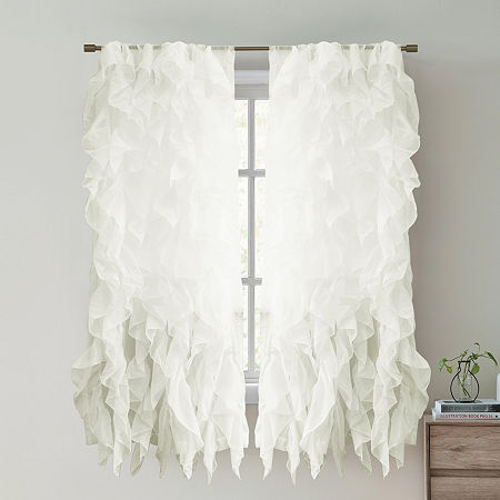 Click here for Sweet Home Collection Ruffled Rod Pocket Sheer Sin... prices
