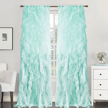 Click here for Sweet Home Collection Ruffled Rod Pocket Sheer Sin... prices