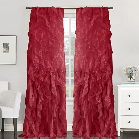 Click here for Sweet Home Collection Ruffled Rod Pocket Sheer Sin... prices