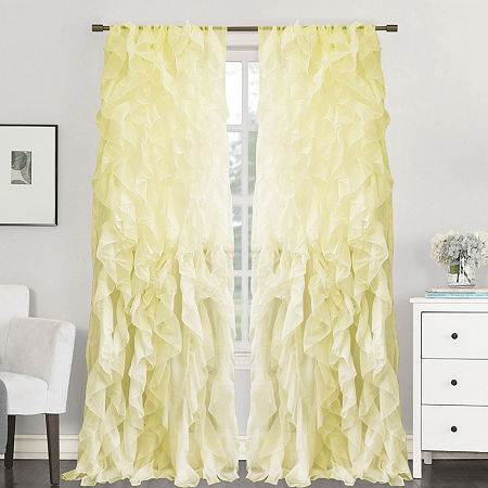 Click here for Sweet Home Collection Ruffled Rod Pocket Sheer Sin... prices