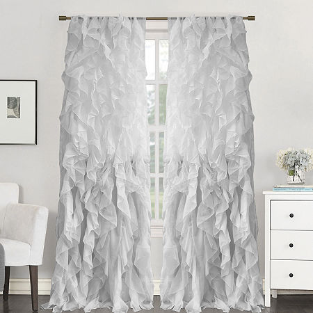Click here for Sweet Home Collection Ruffled Rod Pocket Sheer Sin... prices