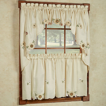 Click here for Sweet Home Collection Sunflower Cream Embroidered... prices