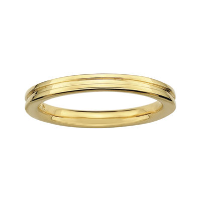 Personally Stackable 18K Yellow Gold Over Sterling Silver Step-Down ...