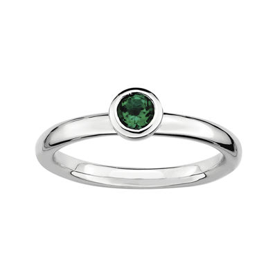 Personally Stackable 4mm Round Lab-Created Emerald Ring - JCPenney