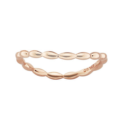 Personally Stackable 18K Rose Gold Over Sterling Silver Rice Bead Wave ...