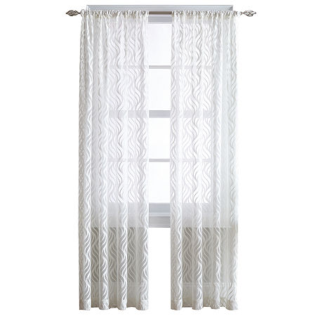 Click here for CHF Lyric Rod Pocket Sheer Single Curtain Panel  O... prices