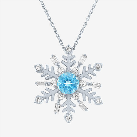 Click here for Womens Genuine Blue Topaz Sterling Silver Snowflak... prices