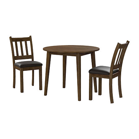Click here for 3-pc. Round Upholstered Dining Set  One Size  Brow... prices