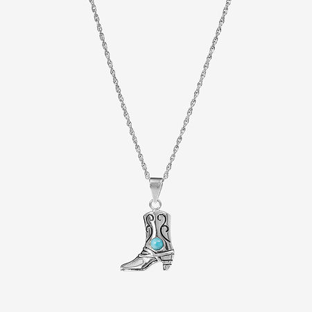 Click here for Womens Enhanced Blue Turquoise Sterling Silver 18... prices