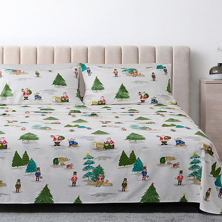 Click here for Linery Holiday Print Flannel Sheet Set  One Size... prices