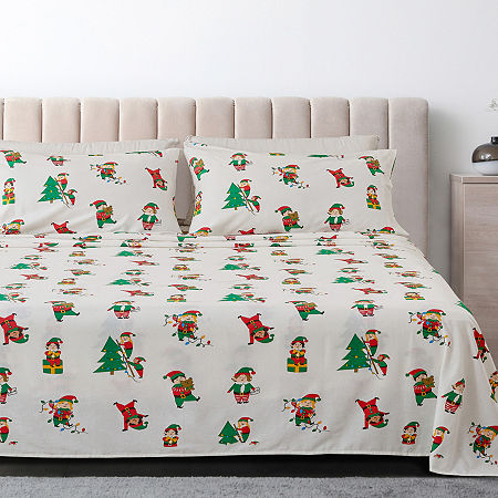 Click here for Linery Holiday Print Flannel Sheet Set  One Size... prices