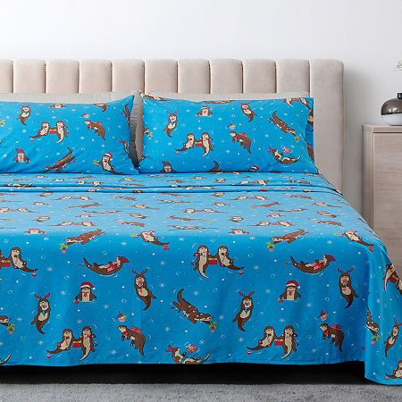 Click here for Linery Holiday Print Flannel Sheet Set  One Size... prices