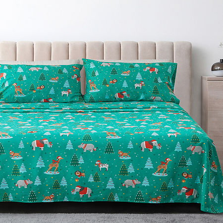 Click here for Linery Holiday Print Flannel Sheet Set  One Size... prices