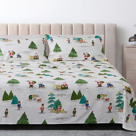 Click here for Linery Holiday Print Flannel Sheet Set  One Size... prices