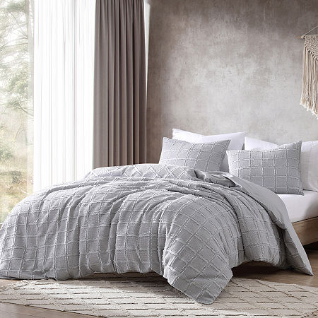 Riverbrook Home Jadan Clip Waffle 4-Pc. Comforter Set  King - Ivory  Gray