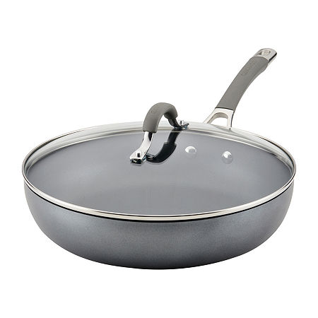 Circulon Elementum Hard Anodized 12 Deep Skillet with Lid  One Size  Gray