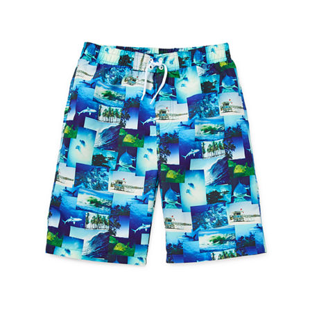 Click here for Sol Swim At The Knee Little & Big Kid Boys Drawstr... prices