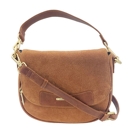 Click here for Stone Mountain Palamino Suede Mini Flap Crossbody... prices