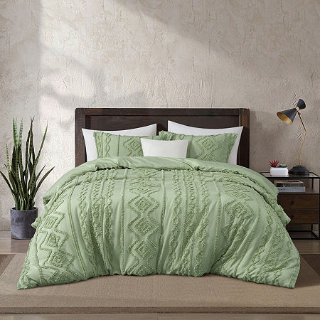 Stratford Park Aluma Geometric 3-Pc. Comforter Set  Queen - Sage