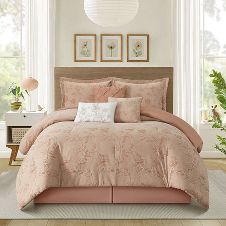 Stratford Park Kursia Floral 7-Pc. Comforter Set  California King - Blush