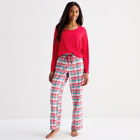 Click here for Sleep Chic Womens Rib Round Neck Long Sleeve Pajam... prices