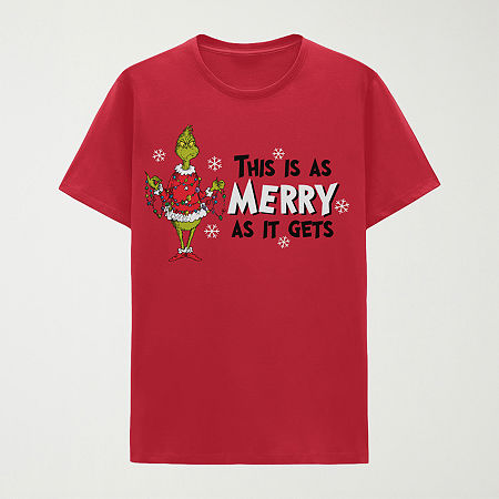 Click here for Mens Crew Neck Short Sleeve Regular Fit Grinch Gra... prices