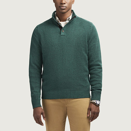 Click here for IZOD Button Mock Mens Long Sleeve Pullover Sweater... prices