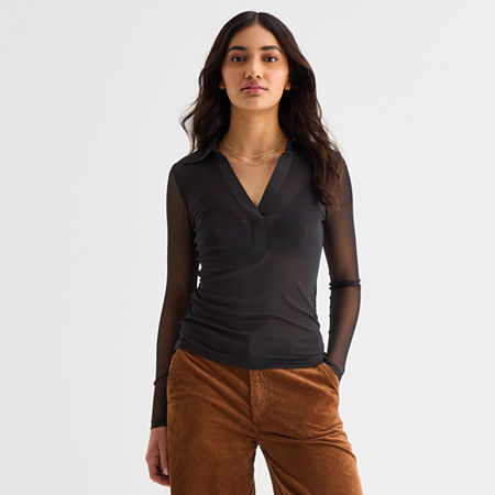 Click here for a.n.a Sheer Womens Long Sleeve Polo Shirt  Small... prices