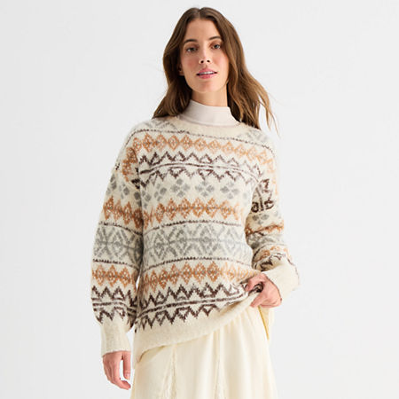 Click here for a.n.a Womens Crew Neck Long Sleeve Geometric Pullo... prices