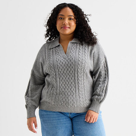 Click here for a.n.a Plus Womens Long Sleeve Geometric Pullover S... prices