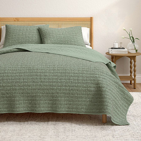 Click here for Linery Cotton Waffle Weave 3 Pc Quilt Set 3-pc. Qu... prices