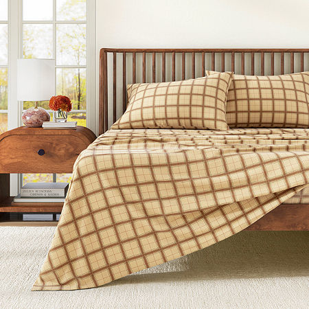 Click here for Linery 100 Turkish Cotton Plaid Flannel Sheet Set... prices