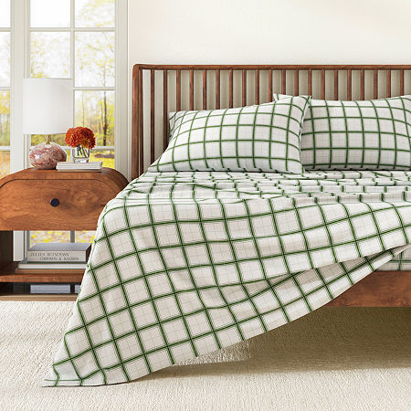 Click here for Linery 100 Turkish Cotton Plaid Flannel Sheet Set... prices