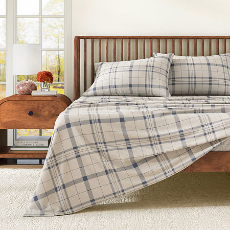 Click here for Linery 100 Turkish Cotton Plaid Flannel Sheet Set... prices