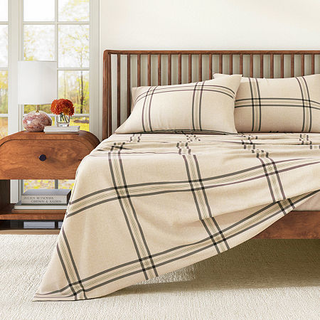 Click here for Linery 100 Turkish Cotton Plaid Flannel Sheet Set... prices