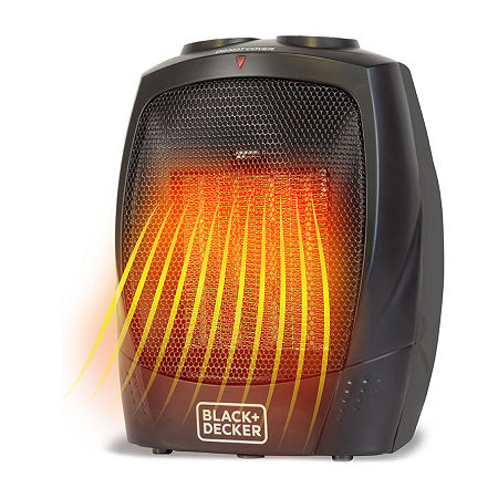 Personal Ceramic Space Heater for Desk or Home Office  2 Heat & Fan Settings  Adjustable Thermostat  BHDC201 - Black