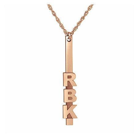 Click here for Personalized Initials Vertical Bar Pendant Necklac... prices