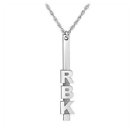 Click here for Personalized Initials Vertical Bar Pendant Necklac... prices