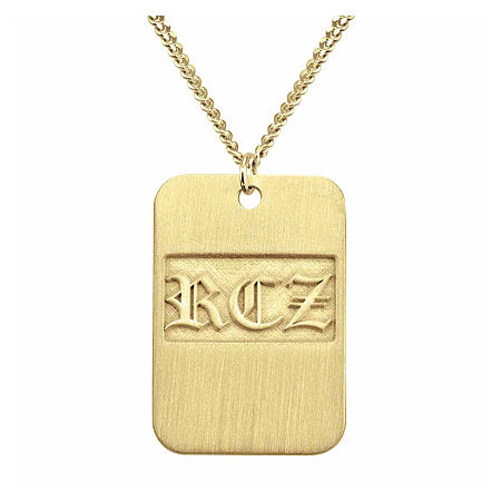 Click here for Personalized Initial Brushed Monogram Dog Tag Pend... prices