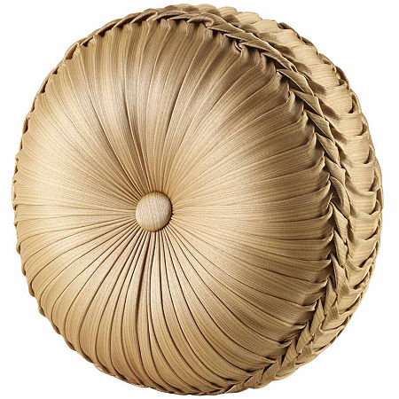 J Queen New York Napoleon Tufted Decorative Pillow  15 Round - Gold