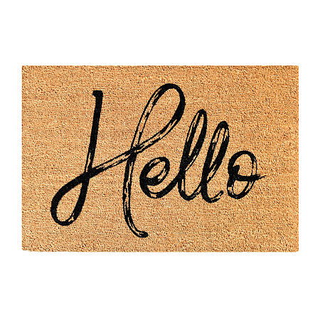 Click here for Calloway Mills Canty Hello Black Outdoor Rectangul... prices