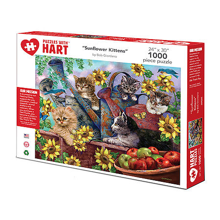 Click here for Hart Puzzles Sunflower Kittens By Bob Giordano  24... prices