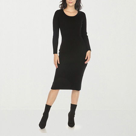 Click here for White Mark Womens Long Sleeve Midi Sweater Dress... prices
