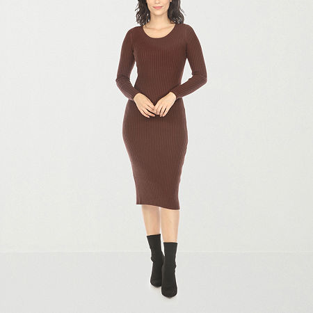Click here for White Mark Womens Long Sleeve Midi Sweater Dress... prices