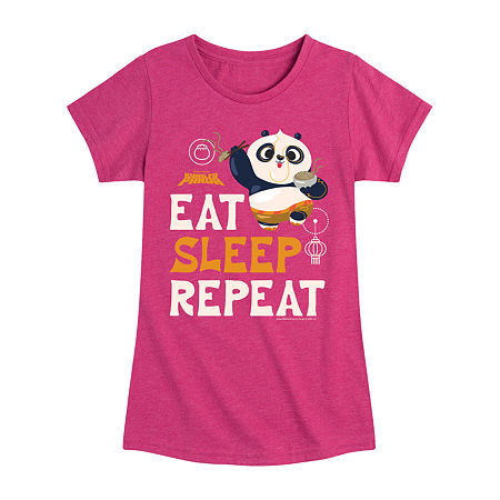 Click here for Eat Sleep Repeat Big Kid Girls Crew Neck Short Sle... prices