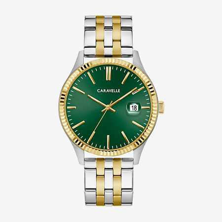 Click here for Caravelle Mens Two-Tone Stainless Steel Bracelet W... prices